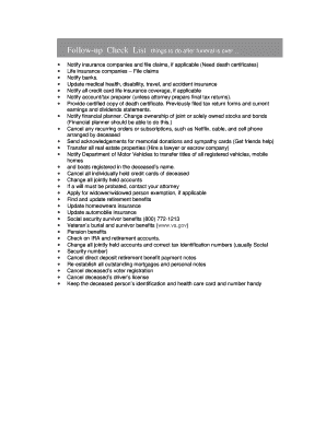 Fillable Online Follow-up Check List Fax Email Print - pdfFiller