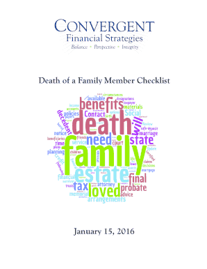 Fillable Online Death of a Family Member Checklist Fax Email Print ...
