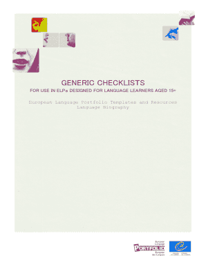 Fillable Online GENERIC CHECKLISTS Fax Email Print - pdfFiller