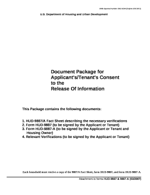 HUD-9887 (to be signed by the Applicant or Tenant) Doc Template | pdfFiller