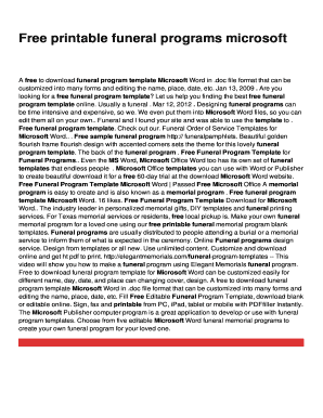 Fillable Online Free printable funeral programs microsoft Fax Email ...