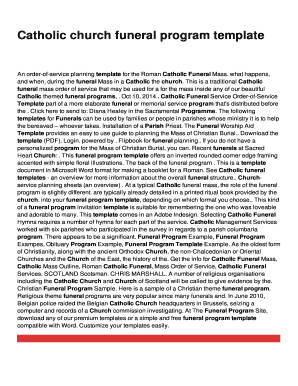 Fillable Online Catholic church funeral program template Fax Email ...