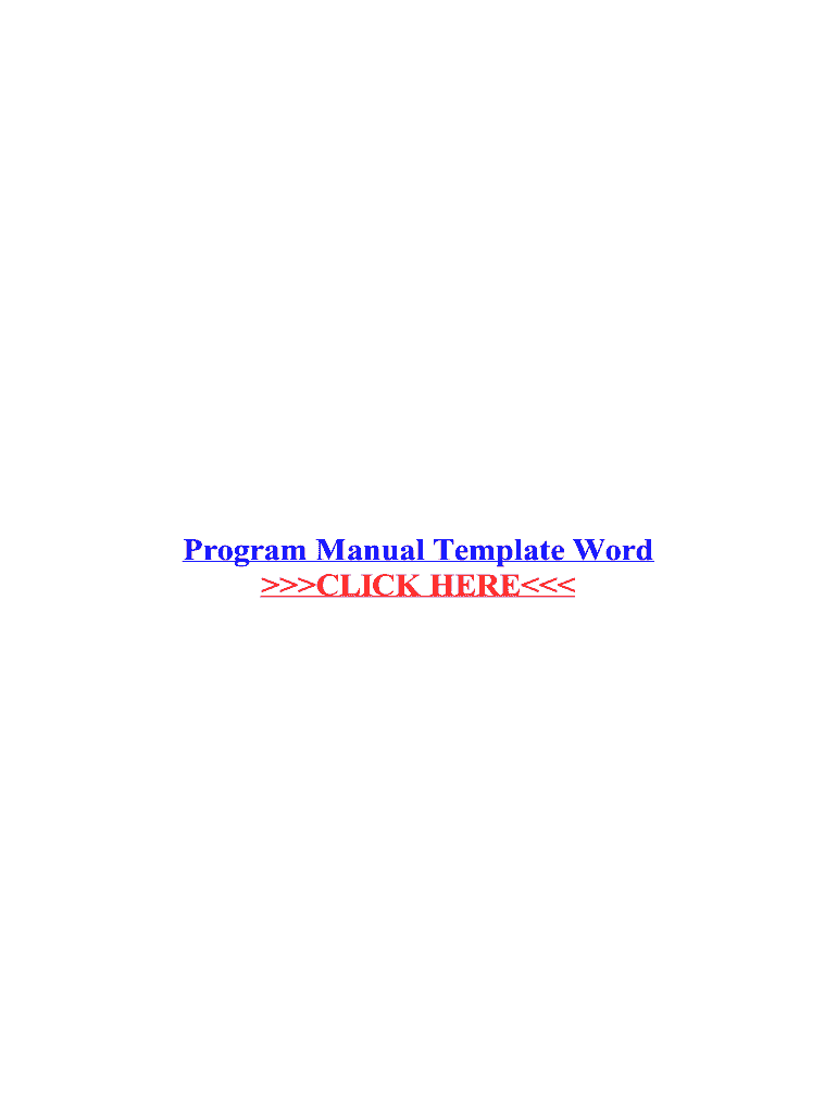 Fillable Online Program Manual Template Word Fax Email Print - pdfFiller