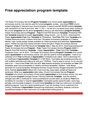 Appreciation Program Template - Fill Online, Printable, Fillable, Blank ...