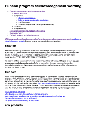 Fillable Online Funeral program acknowledgement wording Fax Email Print ...