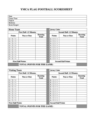 Flag Football Score Sheet - Fill Online, Printable, Fillable, Blank ...