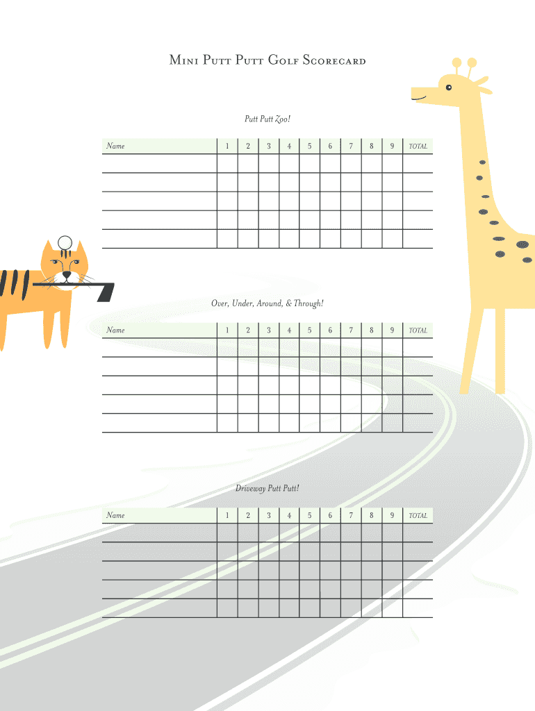 Fillable Online Mini Putt Putt Golf Scorecard Fax Email Print - pdfFiller