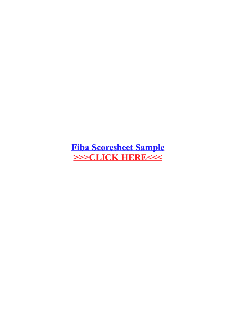 Fillable Online Fiba Scoresheet Sample Fax Email Print - pdfFiller