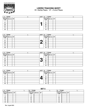 Fillable Online LIBERO TRACKING SHEET.doc Fax Email Print - pdfFiller