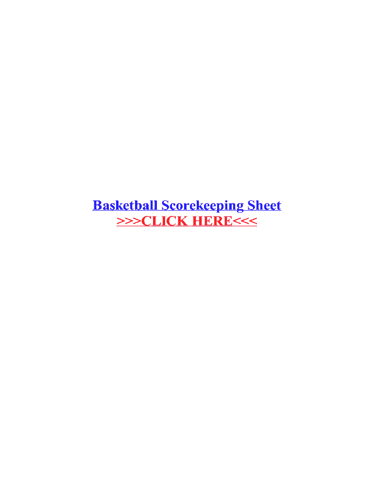 Fillable Online Basketball Scorekeeping Sheet Fax Email Print - pdfFiller
