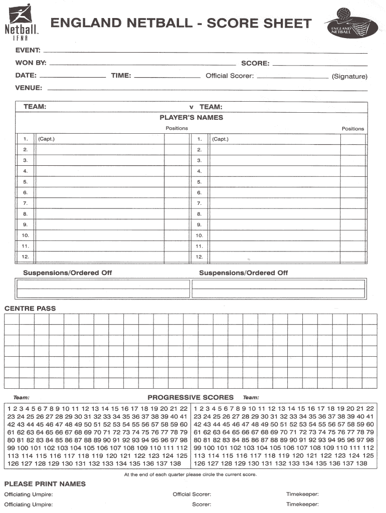 Fillable Online netballnorthwest.org.uk-Netball North West - Home Fax ...