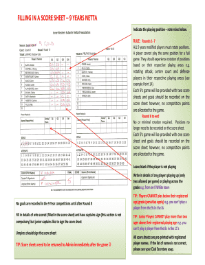 Fillable Online FILLING IN A SCORE SHEET 9 YEARS NETTA Fax Email Print ...