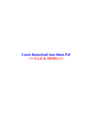Fillable Online Youth Basketball Stat Sheet Pdf Fax Email Print - pdfFiller
