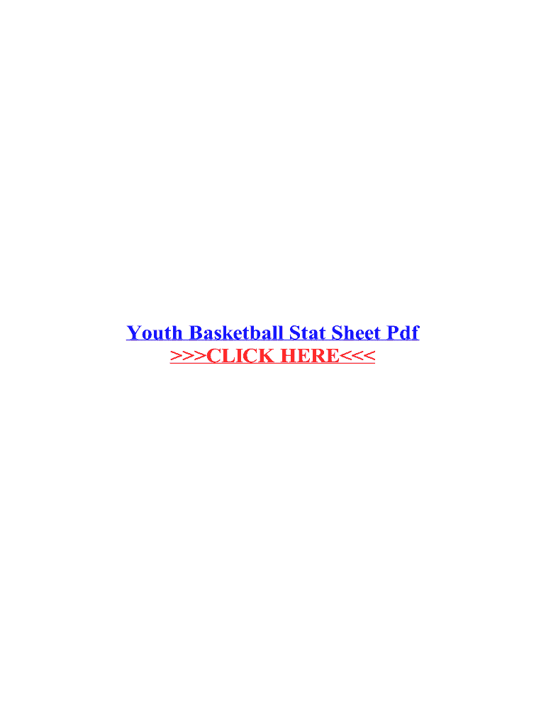 Fillable Online Youth Basketball Stat Sheet Pdf Fax Email Print - pdfFiller