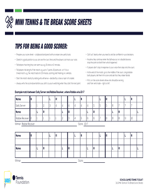 Fillable Online Mini Tennis & Tie Break Score Sheets Fax Email Print ...