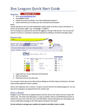 Fillable Online Box Leagues Quick Start Guide Fax Email Print - pdfFiller