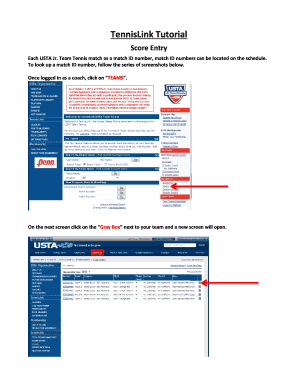 Fillable Online TennisLink Tutorial Fax Email Print - pdfFiller