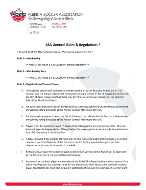 Fillable Online ASA General Rules & Regulations * Fax Email Print ...