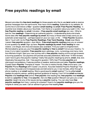 Email Psychics Readings - Fill Online, Printable, Fillable, Blank ...