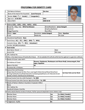 Fillable Online PROFORMA FOR IDENTITY CARD Fax Email Print - pdfFiller