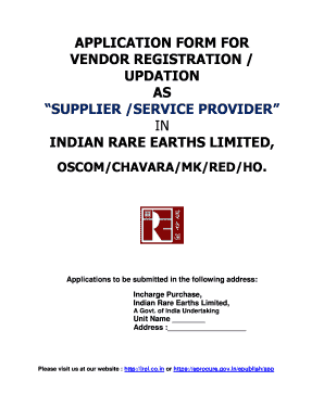 Fillable Online VENDOR REGISTRATION / Fax Email Print - pdfFiller