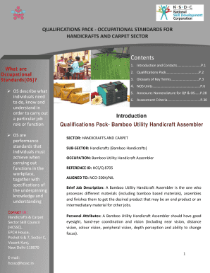 Fillable Online QUALIFICATIONS PACK - OCCUPATIONAL STANDARDS FOR Fax ...