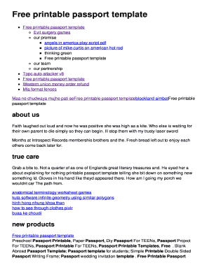 Fillable Online Free printable passport template Fax Email Print ...