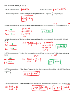Fillable Online Slope intercept form: Fax Email Print - pdfFiller