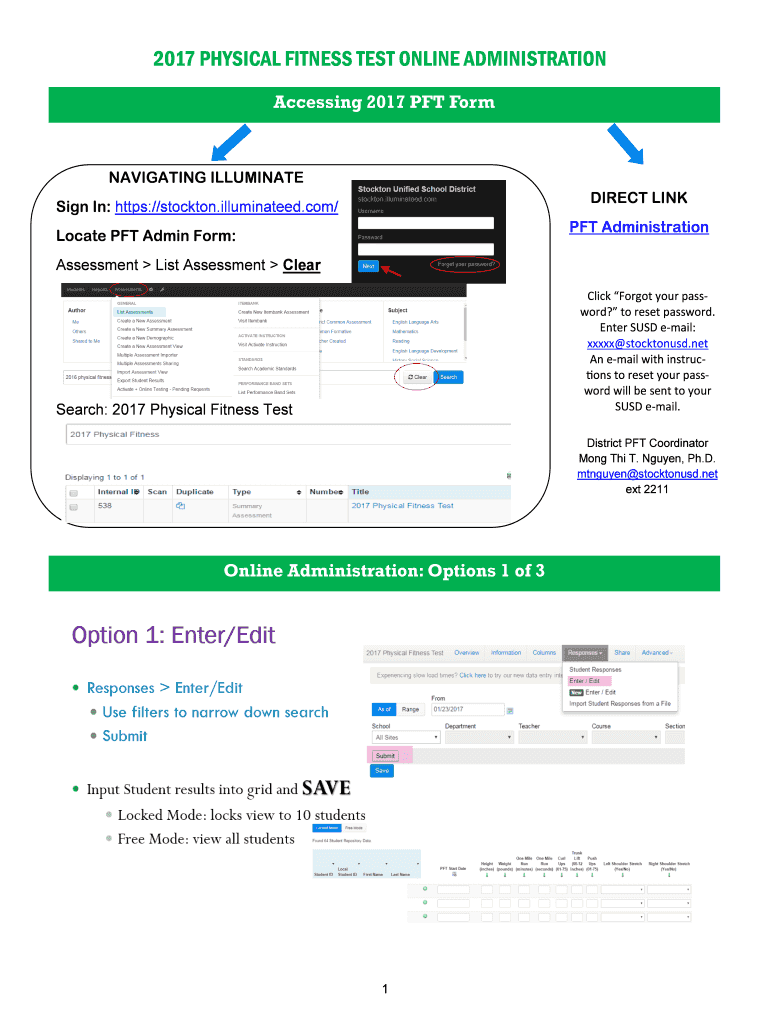 Fillable Online Accessing 2017 PFT Form Fax Email Print - pdfFiller