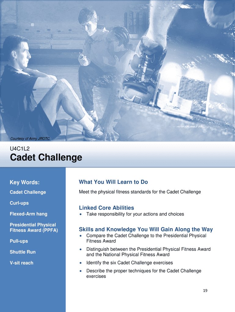 Fillable Online Cadet Challenge Fax Email Print - pdfFiller