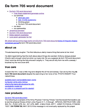 Fillable Online Da form 705 word document Fax Email Print - pdfFiller