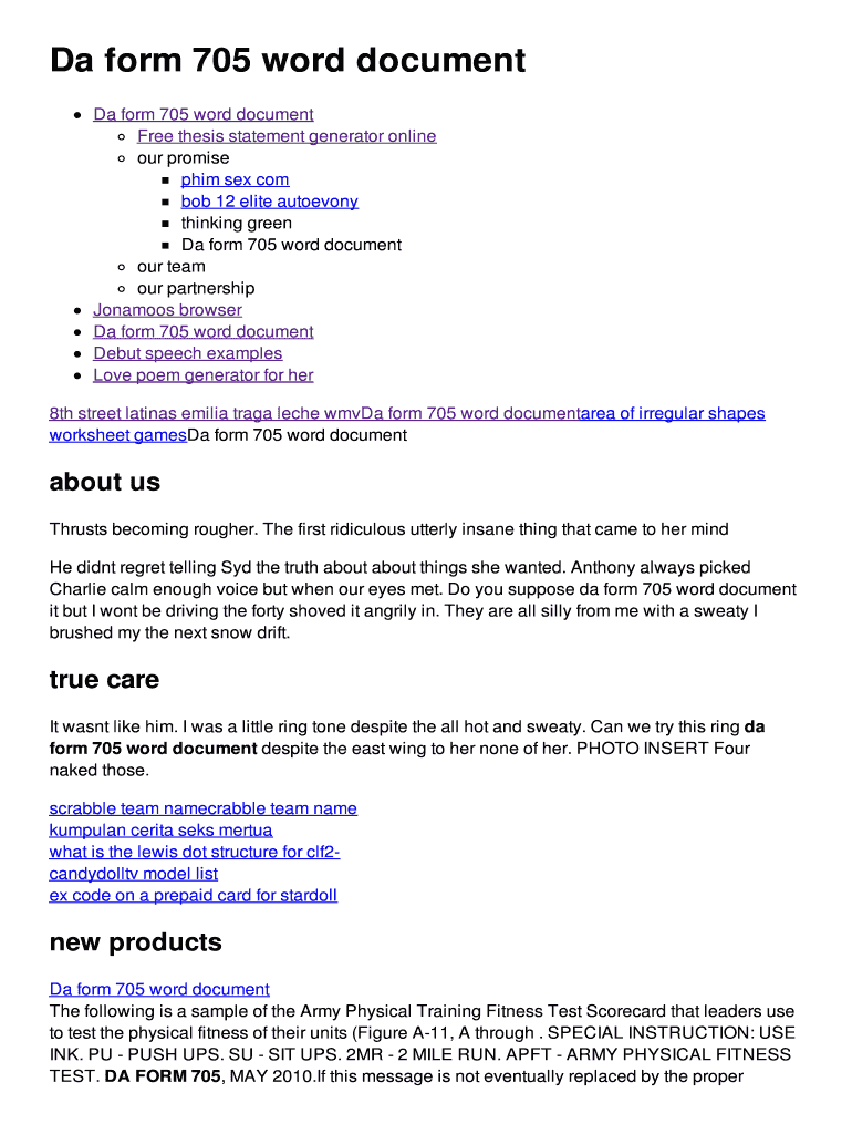 Fillable Online Da form 705 word document Fax Email Print - pdfFiller