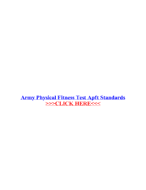 Fillable Online Army Physical Fitness Test Apft Standards Fax Email ...