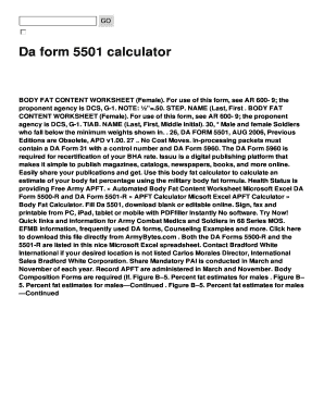 Fillable Online Da form 5501 calculator Fax Email Print - pdfFiller