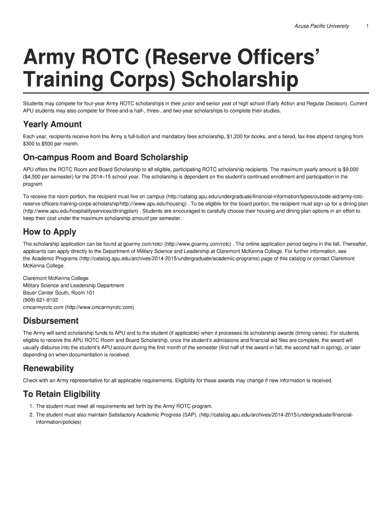 Fillable Online Army ROTC (Reserve Officers Fax Email Print - pdfFiller