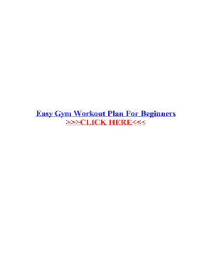 Fillable Online Easy Gym Workout Plan For Beginners Fax Email Print ...