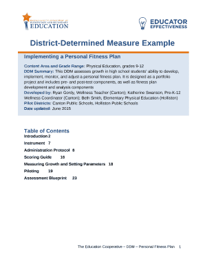 Implementing a Personal Fitness Plan Doc Template | pdfFiller