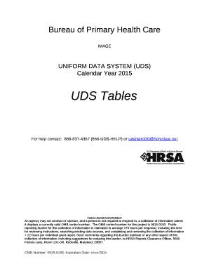 UDS Tables Doc Template | pdfFiller