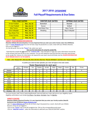 Fillable Online FALL DUE DATES Fax Email Print - pdfFiller