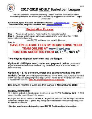 Fillable Online This Adult Basketball Program is offered by Tualatin ...