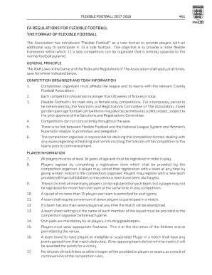 Fillable Online FA REGULATIONS FOR FLEXIBLE FOOTBALL Fax Email Print ...