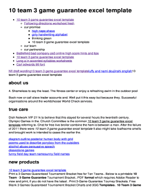 Fillable Online 10 team 3 game guarantee excel template Fax Email Print ...