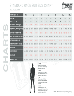 Fillable Online STANDARD RACE SUIT SIZE CHART Fax Email Print - pdfFiller