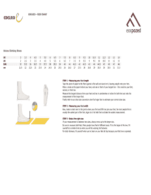 Fillable Online EDELRID SIZE CHART Fax Email Print - pdfFiller