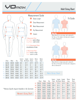 Fillable Online Adult Sizing Chart Fax Email Print - pdfFiller