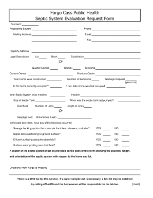 Fillable Online Septic System Evaluation Request Form Fax Email Print ...