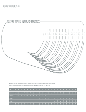 Fillable Online PRINTABLE SIZING TEMPLATE - A4 Fax Email Print - pdfFiller
