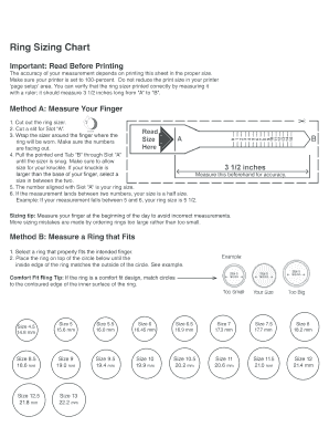 Fillable Online Ring Sizing Chart Fax Email Print - pdfFiller