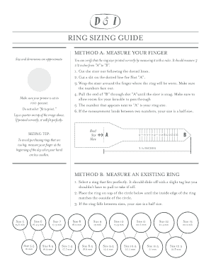 Fillable Online RING SIZING GUIDE Fax Email Print - pdfFiller
