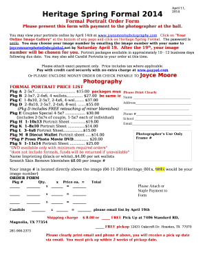 al Portrait Order Doc Template | pdfFiller
